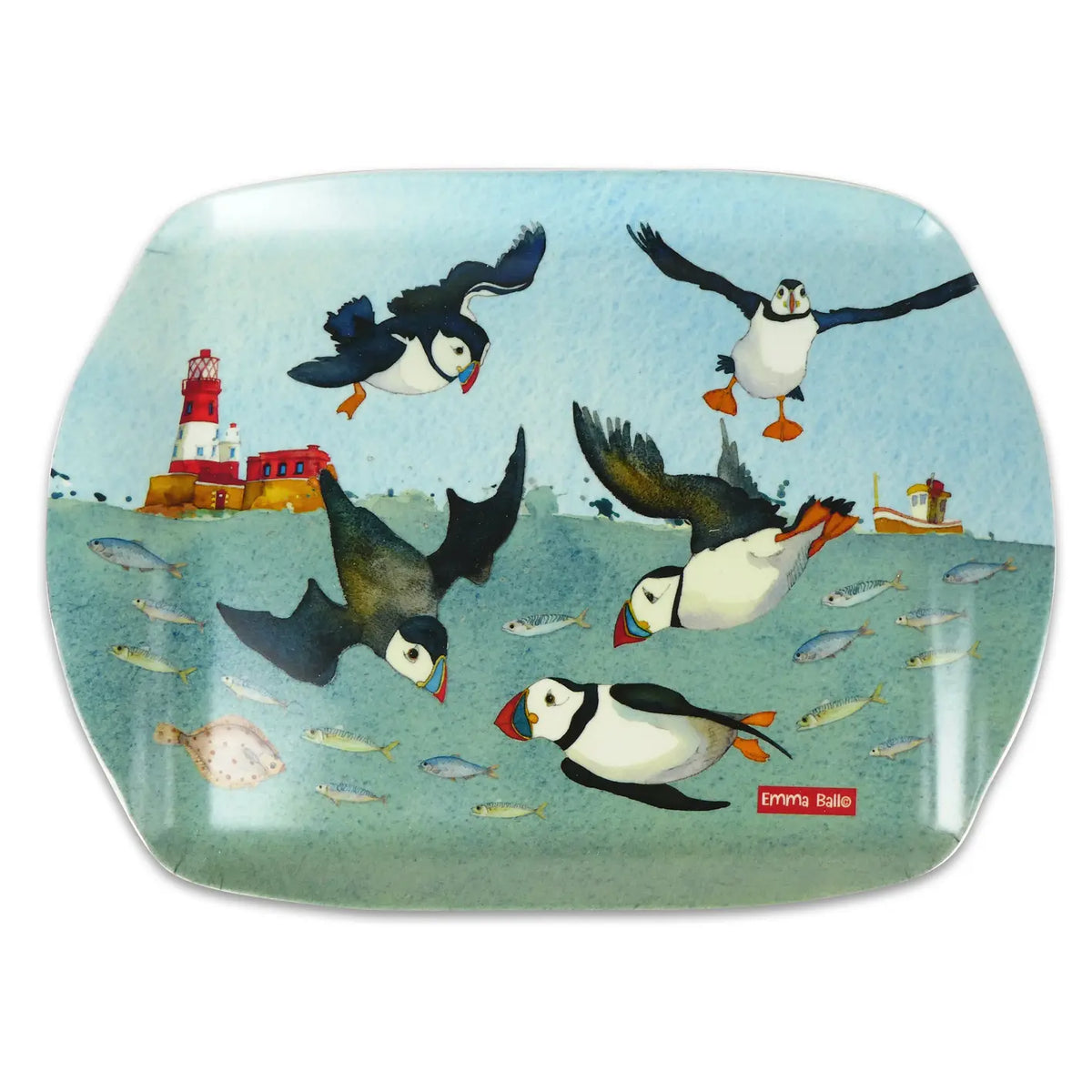 Emma Ball Diving Puffins medium Tray – Atishoo Gallery