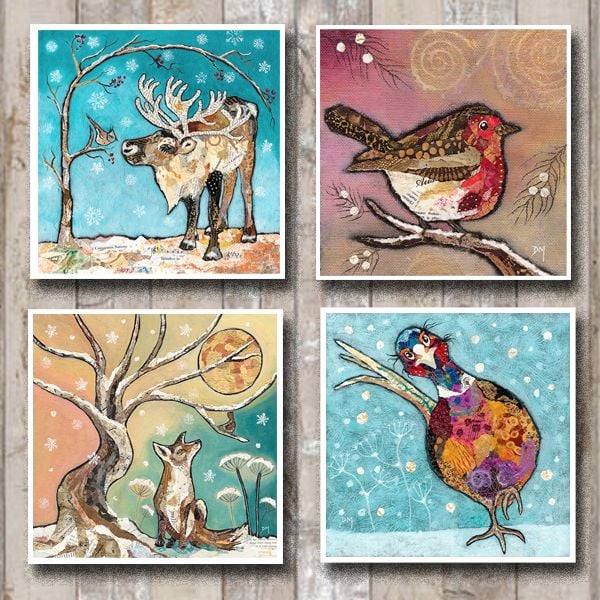 Pack of 8 mixed designs Christmas cards – Atishoo Gallery