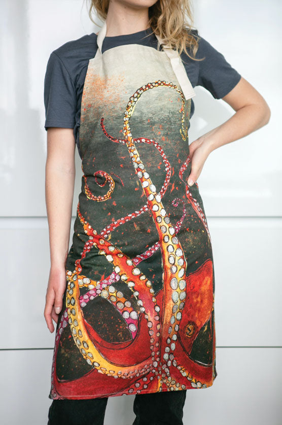 Red Octopus Apron – Atishoo Gallery