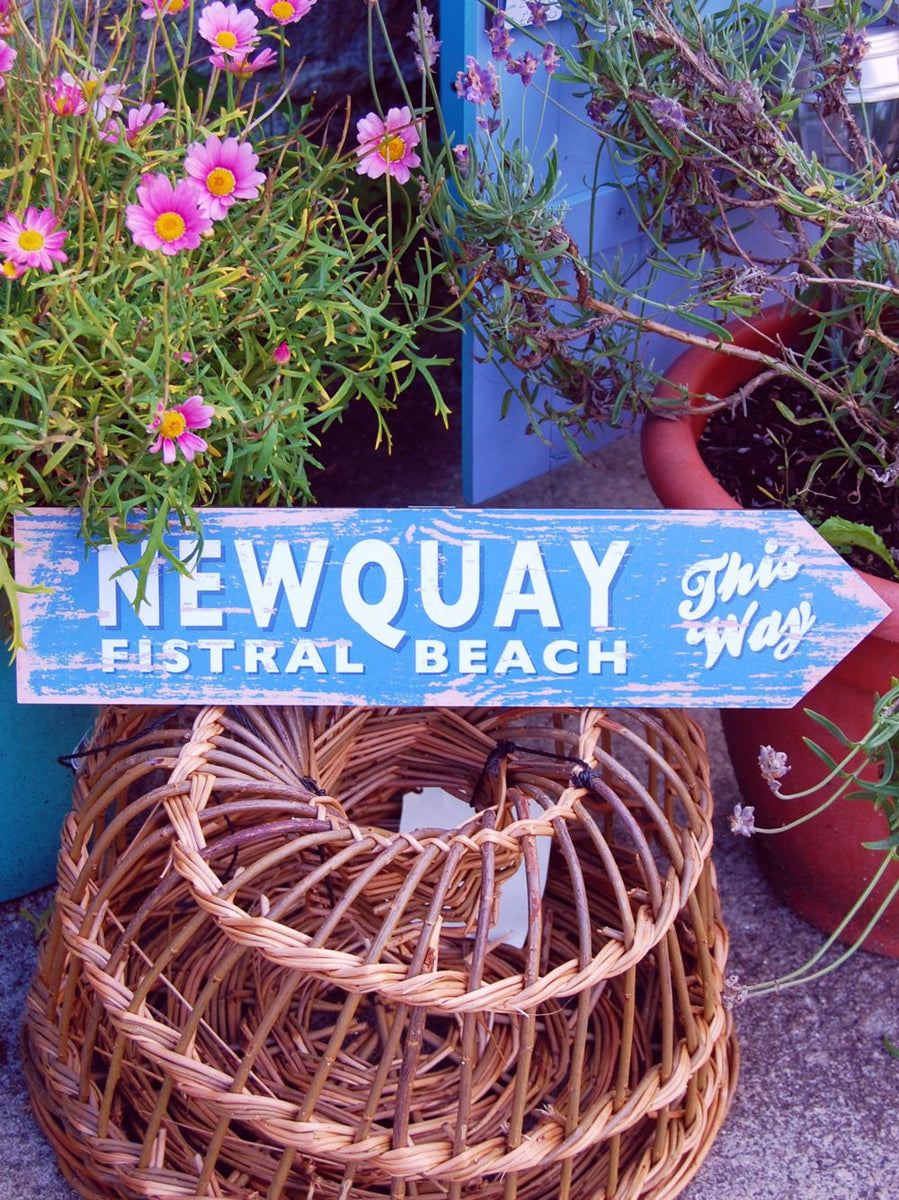 Newquay coastal sign (blue) – Atishoo Gallery